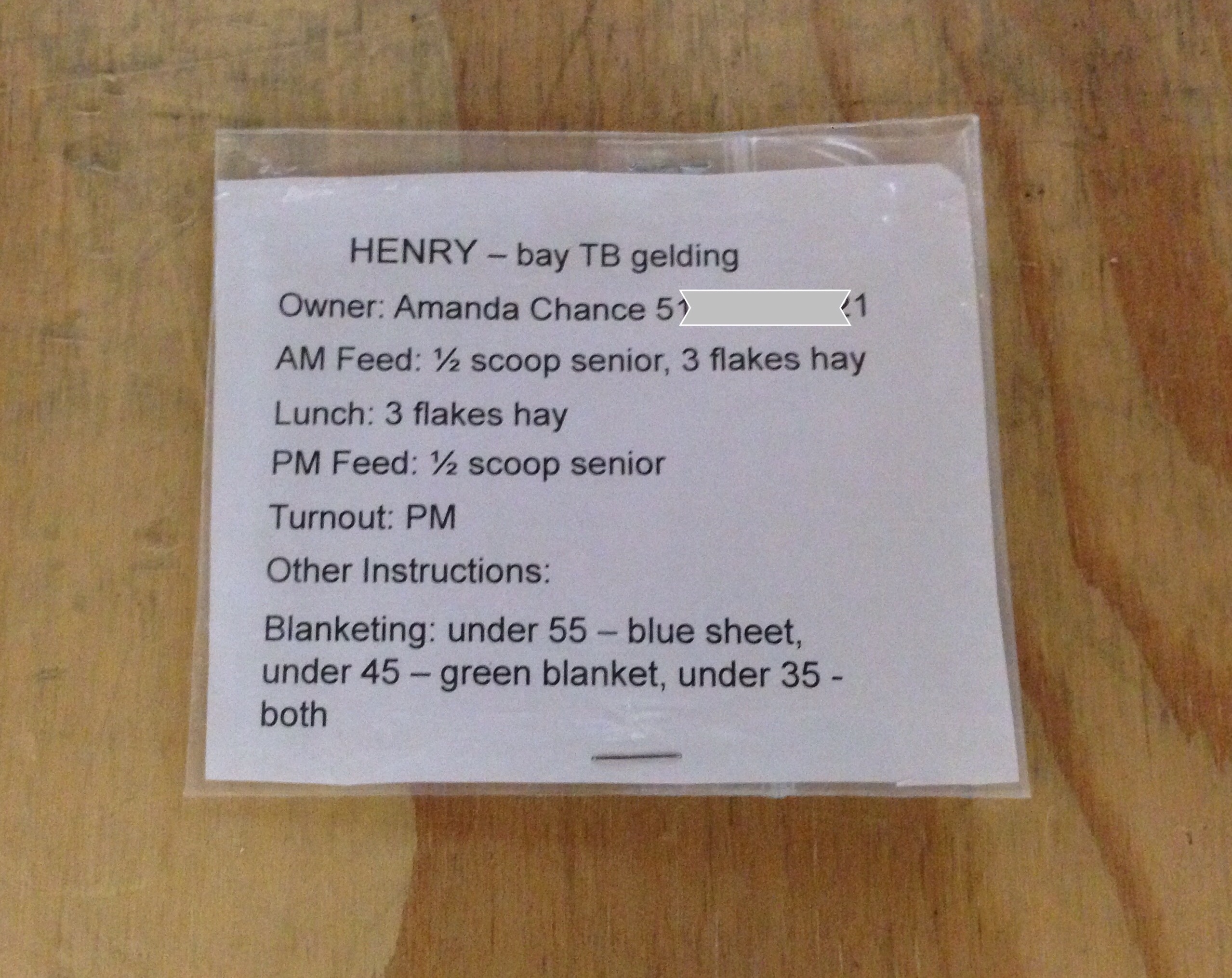 Stall Cards